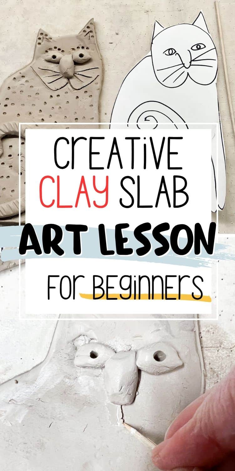 Easy Slab Clay Cat Project For Kids - Crafty Art Ideas
