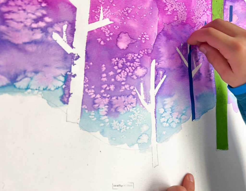 Easy Watercolor Winter Scene Landscape Painting Tutorial - Crafty Art Ideas