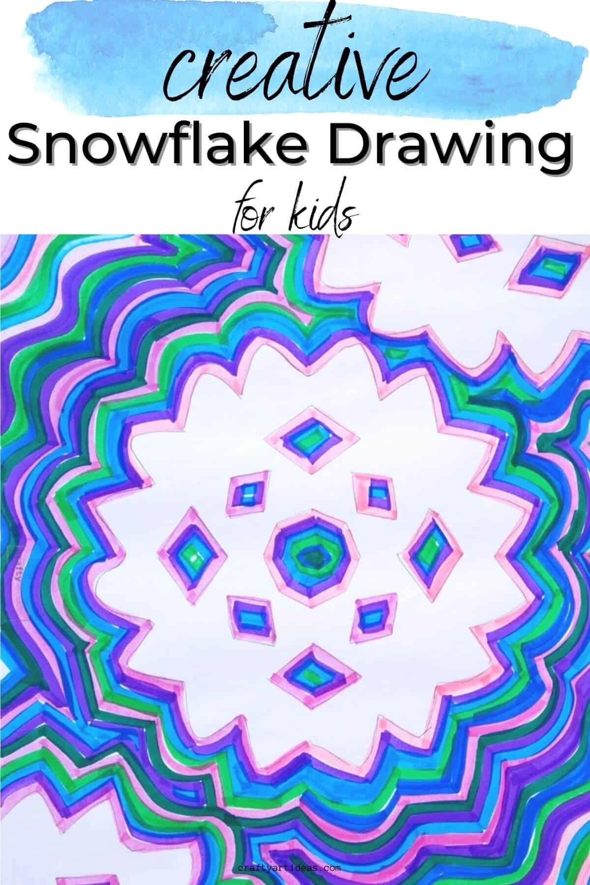 Snowflake Line Drawing Art Project - Crafty Art Ideas