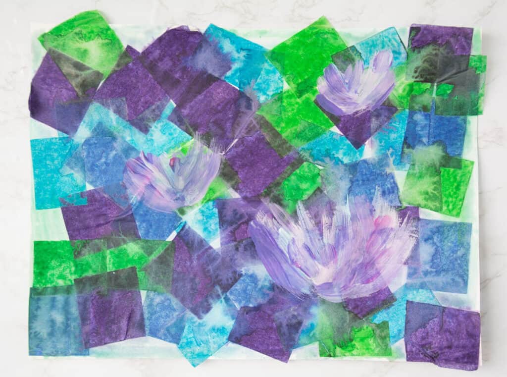 Monet Water Lilies Art Lesson For Kids - Crafty Art Ideas