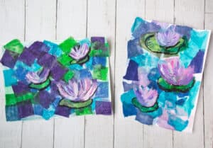 Monet Water Lilies Art Lesson For Kids - Crafty Art Ideas