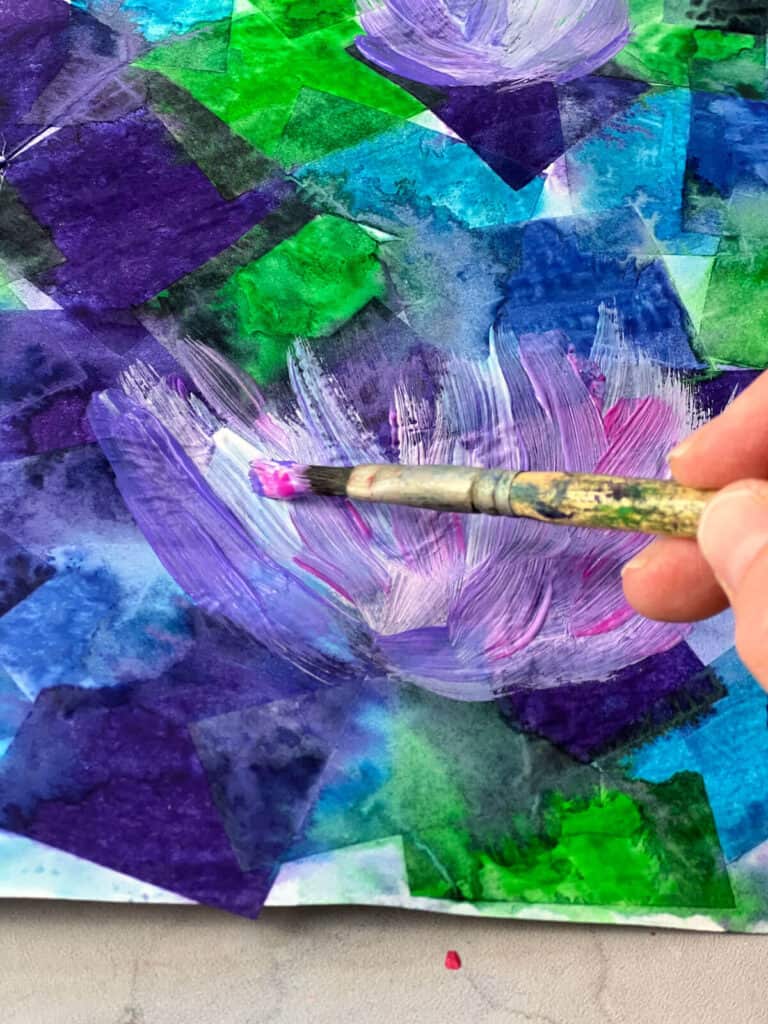 Monet Water Lilies Art Lesson For Kids - Crafty Art Ideas