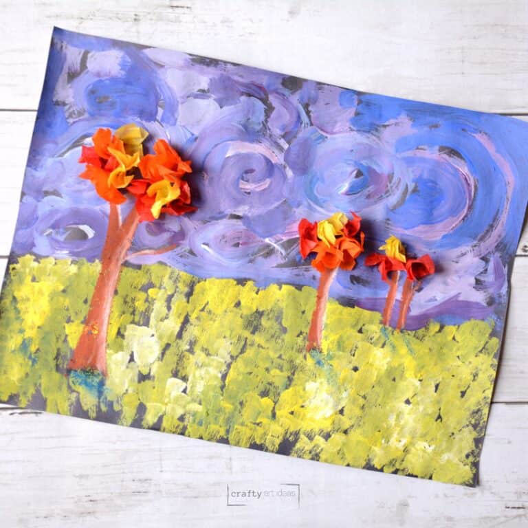 Easy Textured Landscape Painting Idea For Kids - Crafty Art Ideas