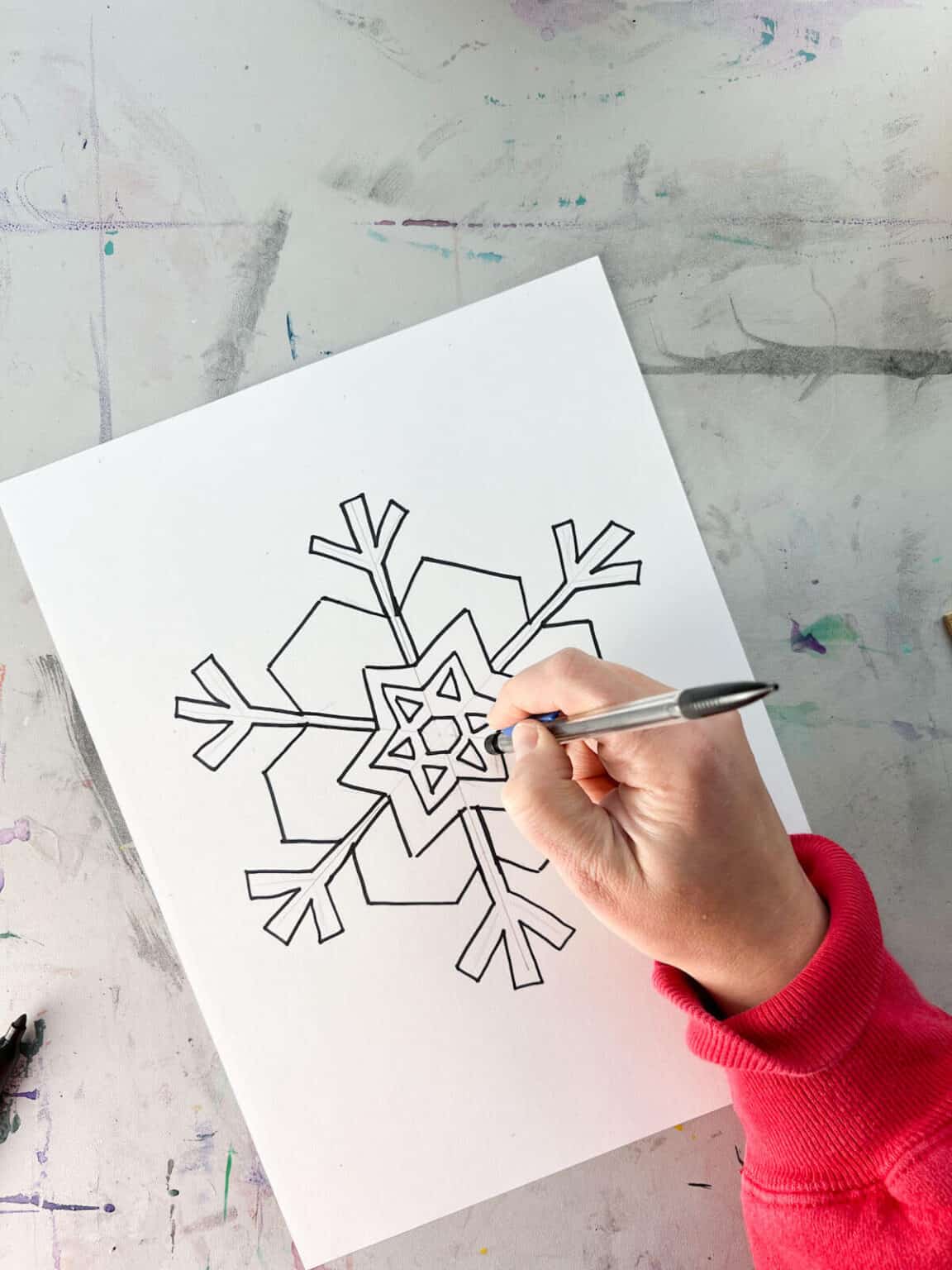 How To Make A Simple Snowflake Drawing - Crafty Art Ideas