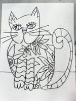 Easy Cat Drawing Inspired By Laurel Burch - Crafty Art Ideas