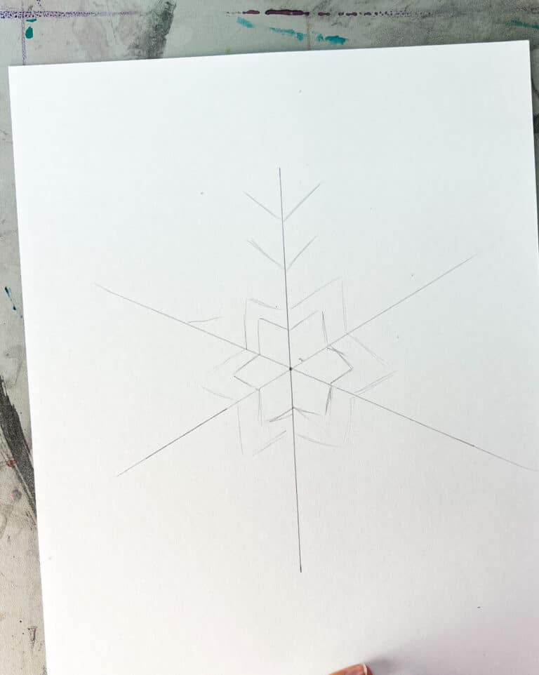 How To Make A Simple Snowflake Drawing - Crafty Art Ideas
