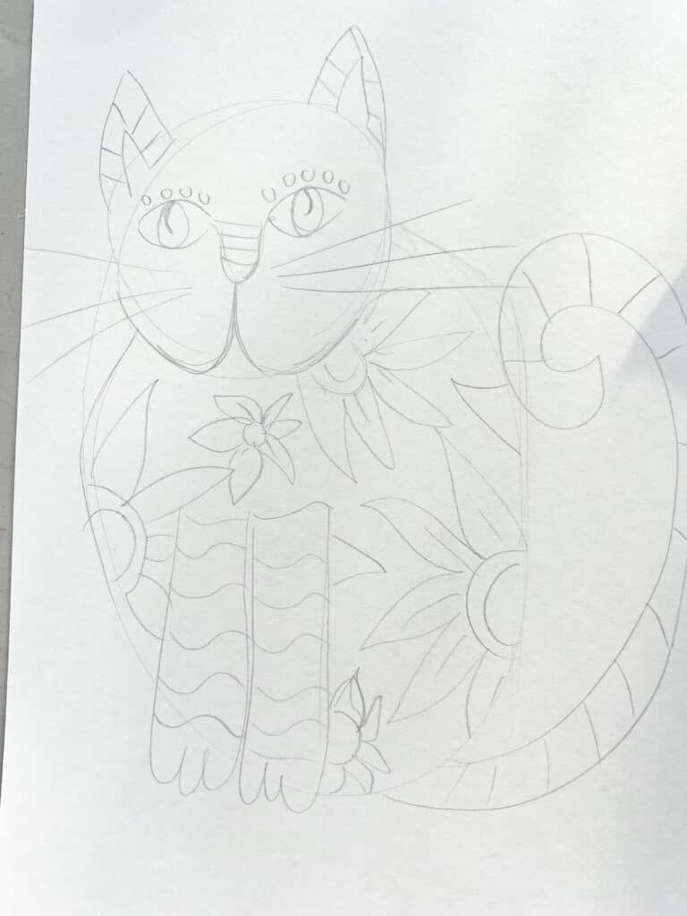 Creative Laurel Burch Patterned Cat Art Lesson For Kids - Crafty Art Ideas