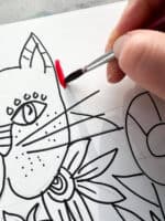 Creative Laurel Burch Patterned Cat Art Lesson For Kids - Crafty Art Ideas