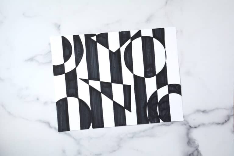 Easy Black and White Op Art Drawing Tutorial - Crafty Art Ideas