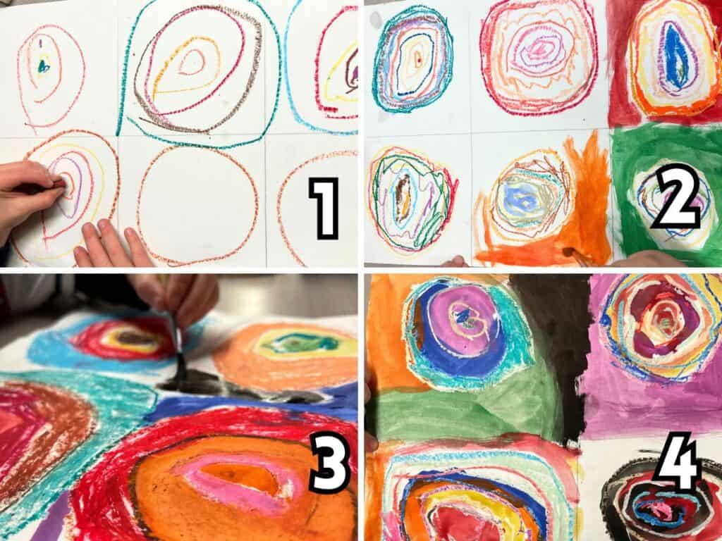 Fun Kandinsky Concentric Circles Art Lesson For Kids - Crafty Art Ideas