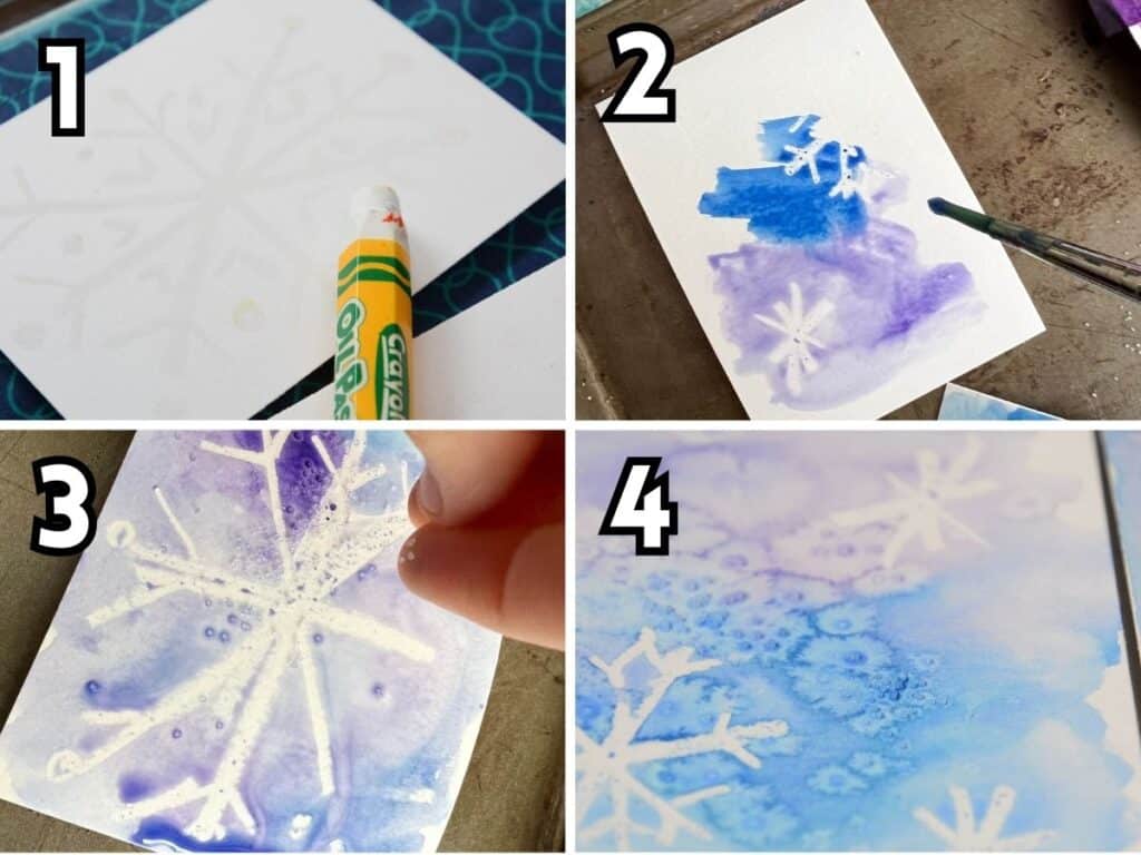 Easy Magic Snowflake Art Idea With Salt and Watercolor - Crafty Art Ideas