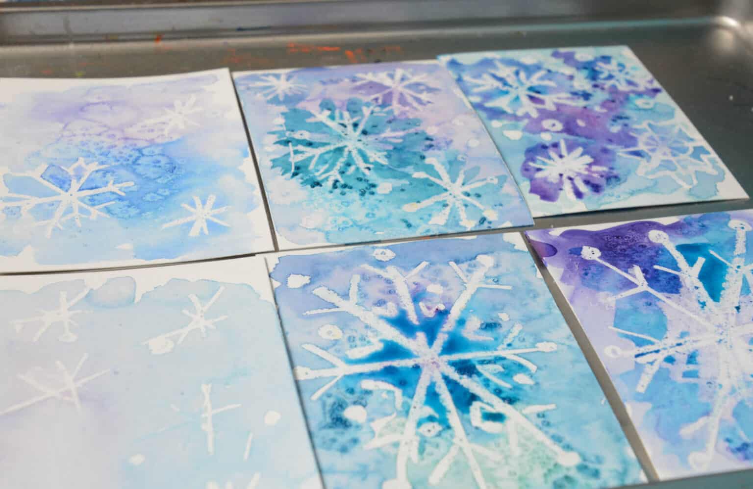 Easy Magic Snowflake Art Idea With Salt and Watercolor - Crafty Art Ideas