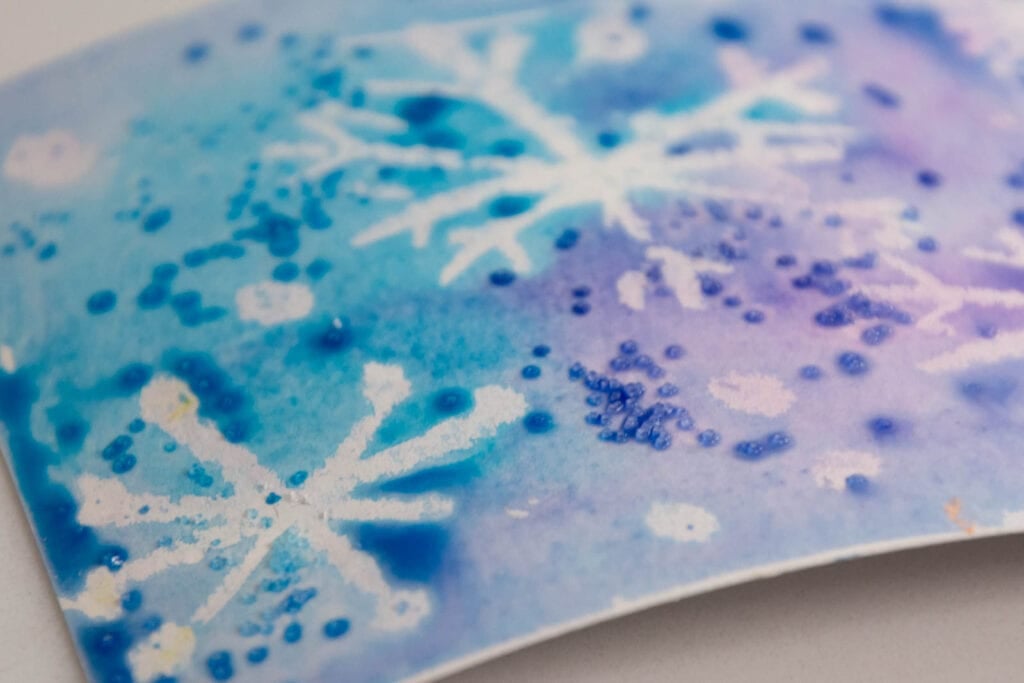 Easy Magic Snowflake Art Idea With Salt and Watercolor - Crafty Art Ideas