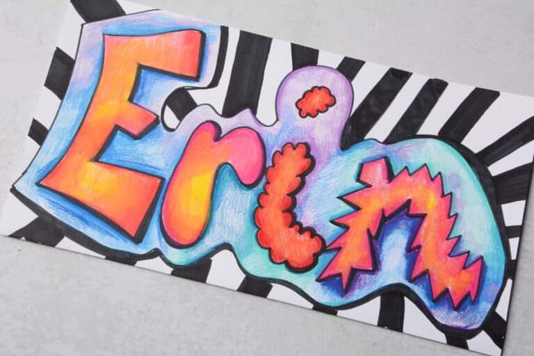 Graffiti Name Art Project For Kids - Crafty Art Ideas