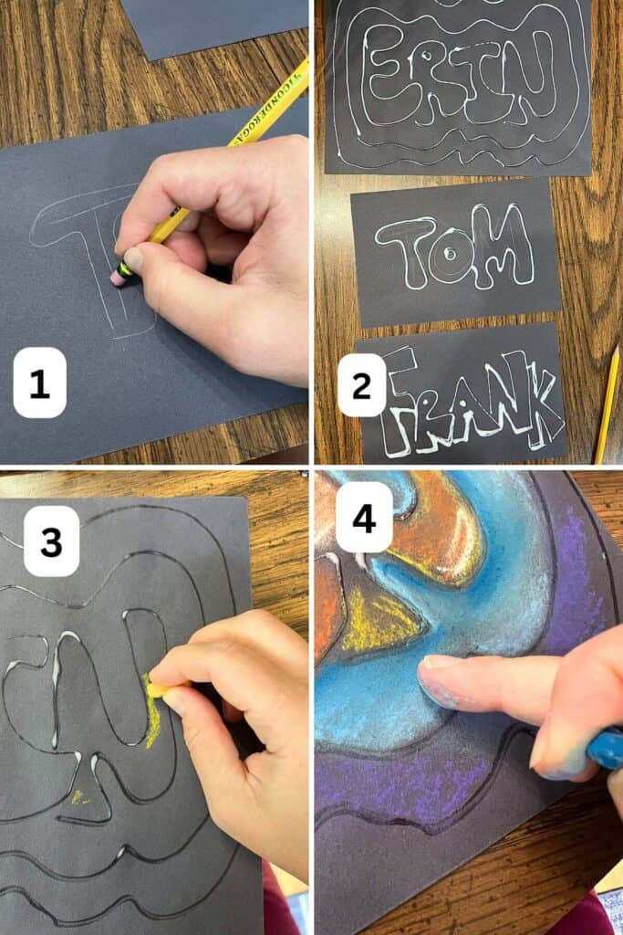 Fun Chalk Name Art Lesson For Kids - Crafty Art Ideas