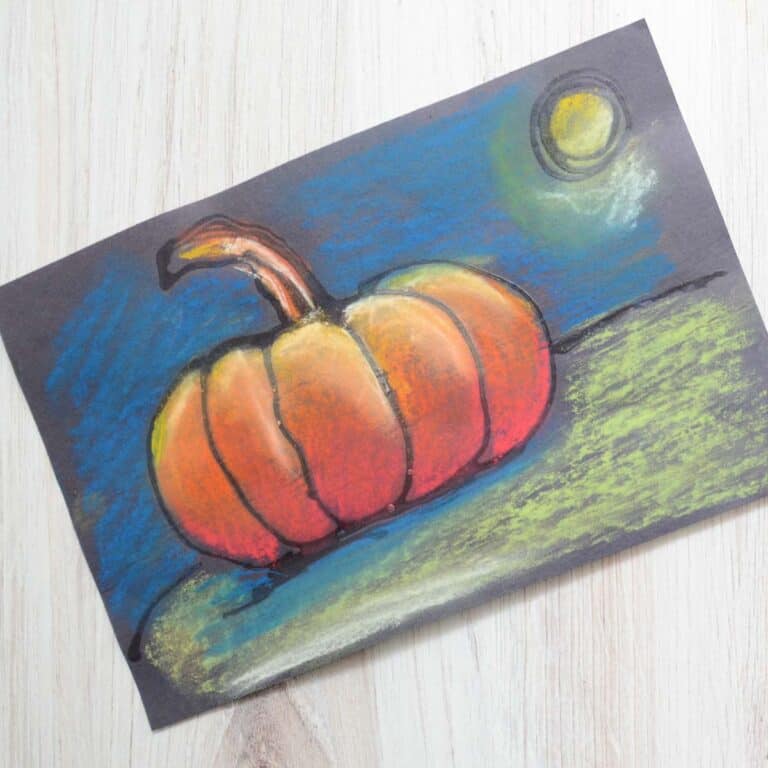 Black And White Doodle Pumpkin Art Project - Crafty Art Ideas