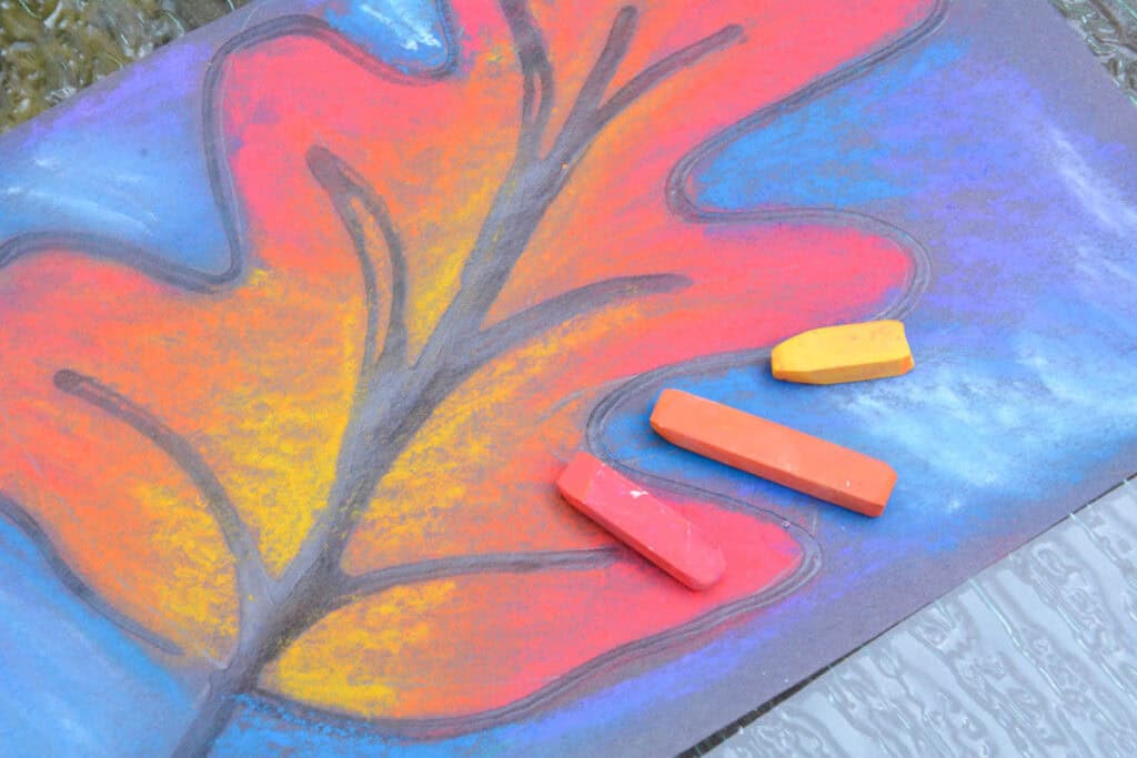 Fall Leaf Chalk Art Project For Kids - Crafty Art Ideas