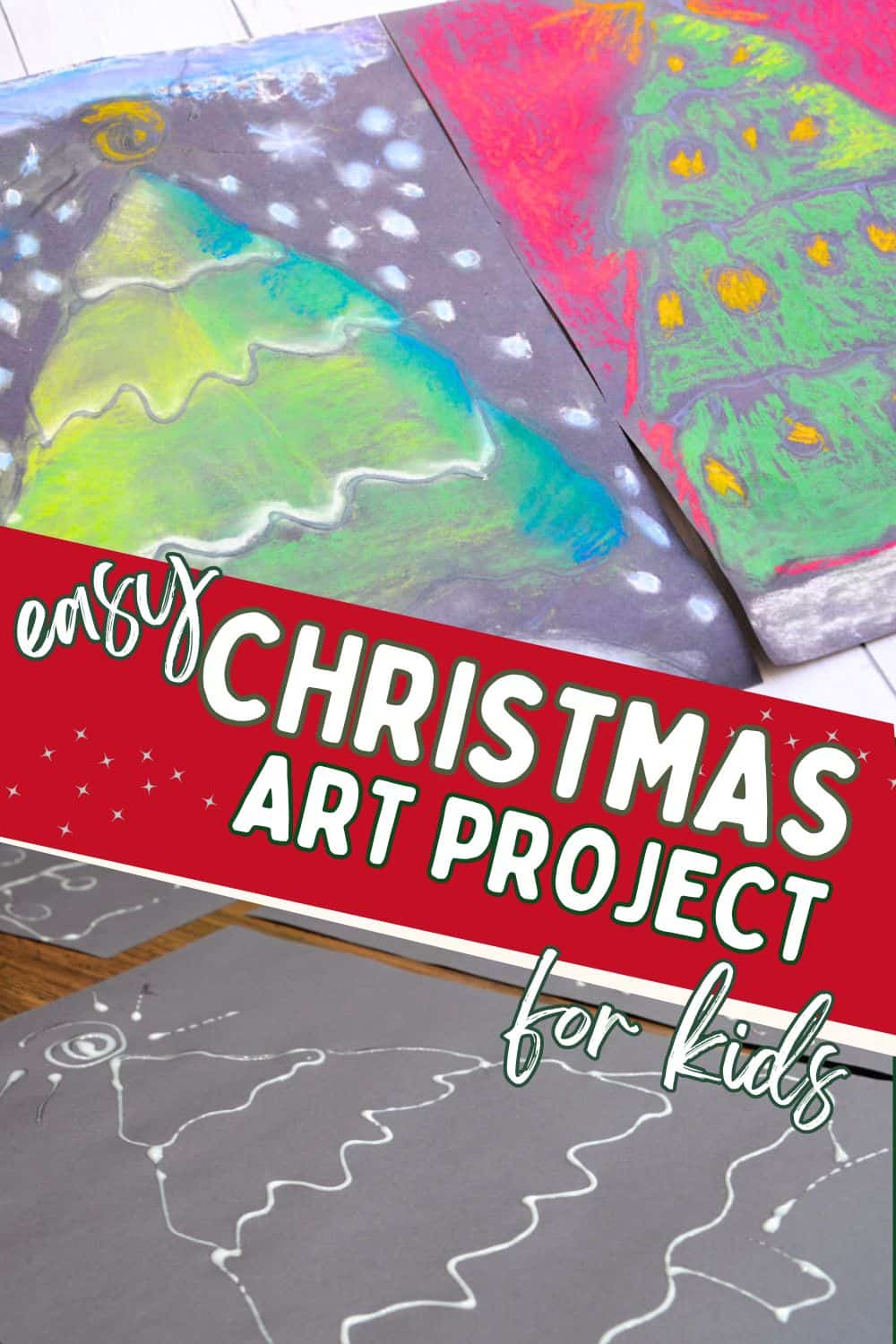 Cool Christmas Tree Chalk Art Project For Kids - Crafty Art Ideas