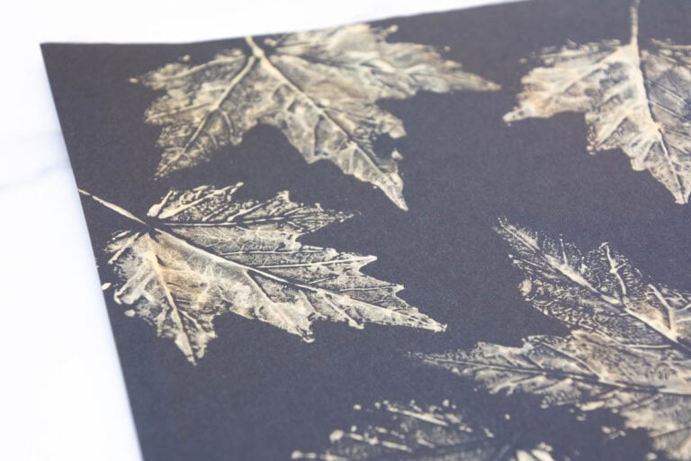 Creative Leaf Printing With Gold Paint - Crafty Art Ideas