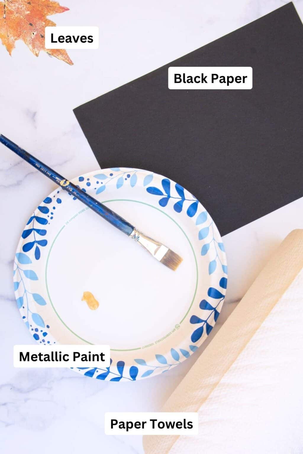 Creative Leaf Printing With Gold Paint - Crafty Art Ideas