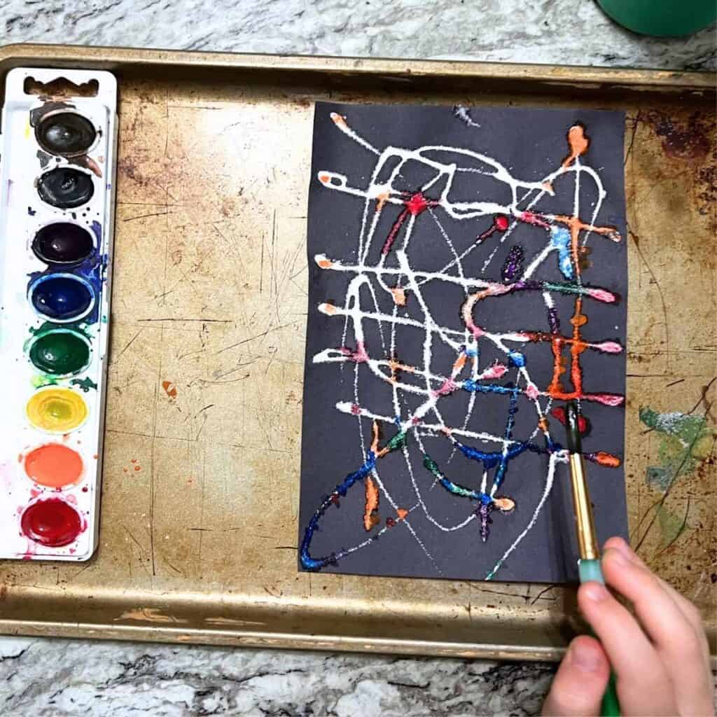 How To Make Raised Salt Paintings On Black Paper - Crafty Art Ideas