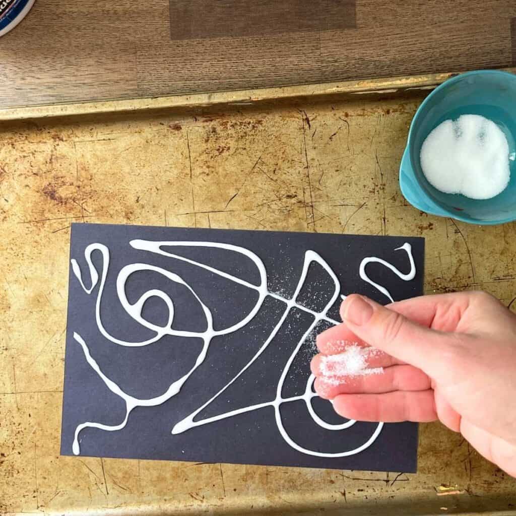 How To Make Raised Salt Paintings On Black Paper - Crafty Art Ideas