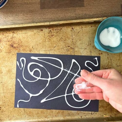 How To Make Raised Salt Paintings On Black Paper - Crafty Art Ideas