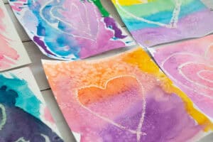 Easy Magical Heart Art Idea With Salt and Watercolor - Crafty Art Ideas
